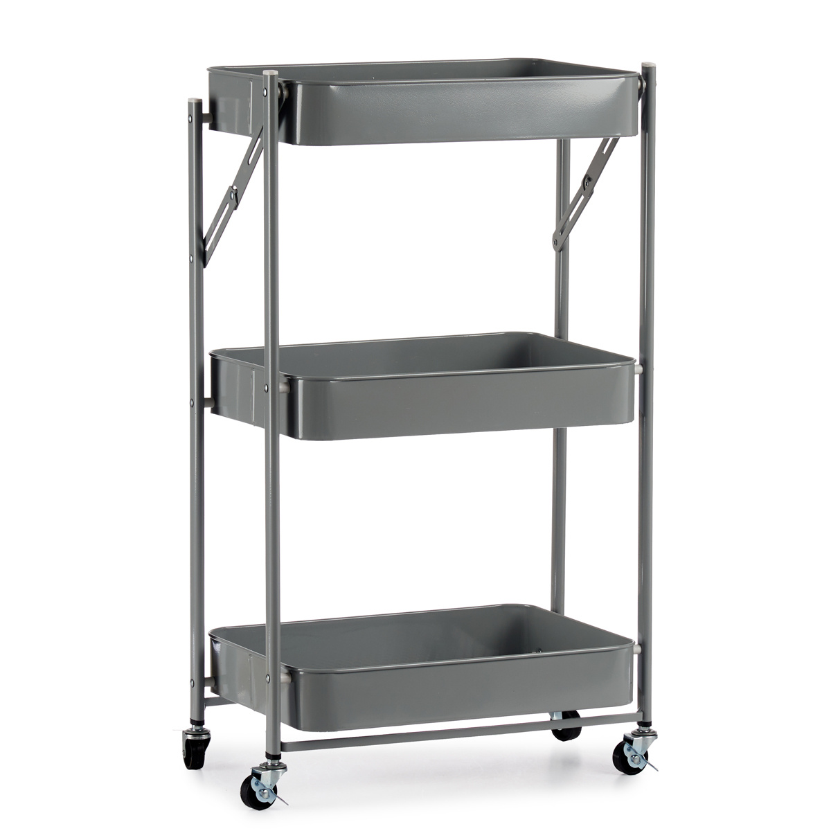 Raft pe roti, pliabil, 3 niveluri gri