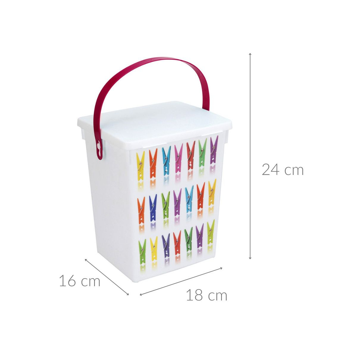 Recipient pentru detergentul de rufe, cleme, verde violet