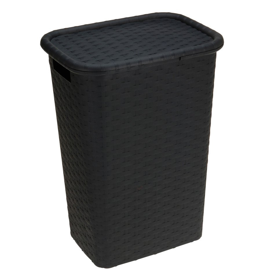 Cos de rufe Dreptunghiular, 82 L, Negru negru