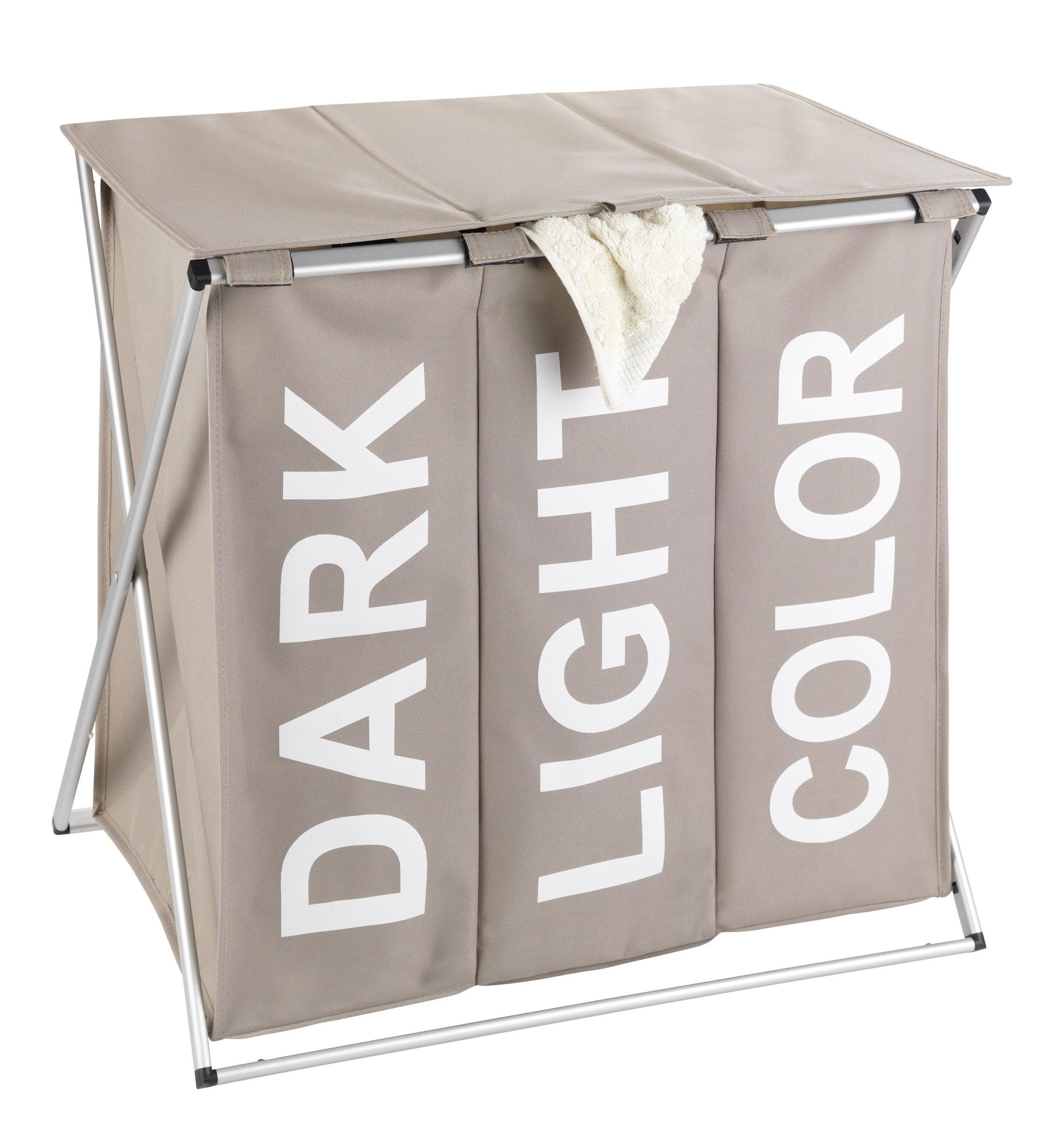 Cos de rufe pliabil cu 3 compartimente, Bej, 118 L, Wenko
