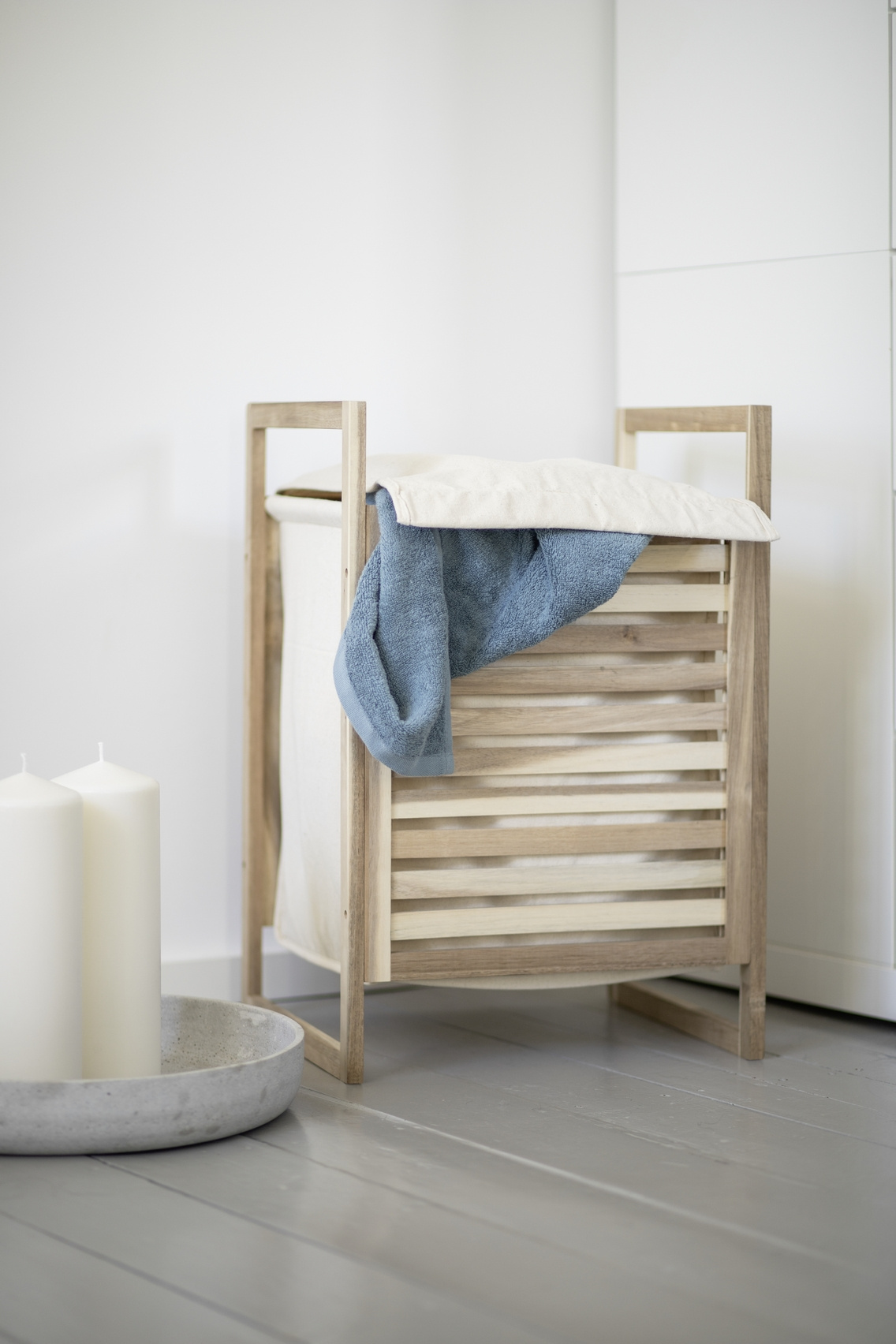 Cos de rufe din lemn ACINA din stofa, 56 litri, Wenko